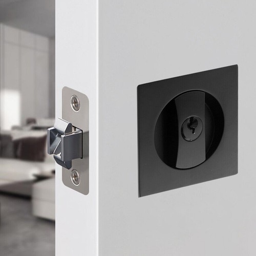 Recessed Sliding Door Lock Matte Black Easy Install for Standard Doors ...