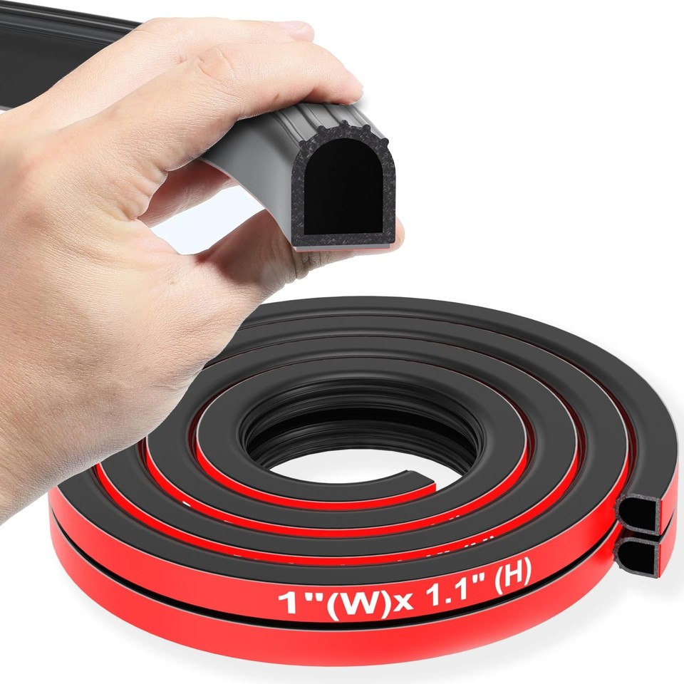 Extra Thick D Shape Rubber Seal Strip Weather Stripping for Garage ...