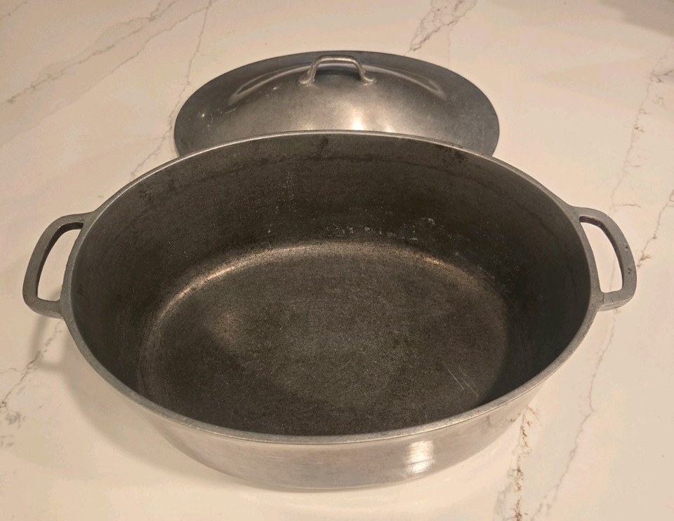 Vintage Lo Flame Cast Aluminum 6 Qt Double Handled Dutch Oven Roaster ...