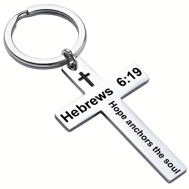 Key Chain Cross Man Woman Boy Girl Car Key Ring Slogan Religious Key ...