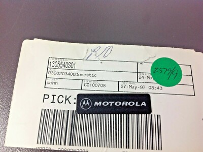 Motorola Part # 1305540S01, Original Old Stock MOTOROLA LABEL | eBay