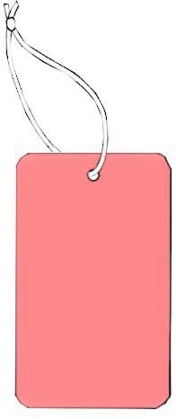 Small Garment TAG, 1-7/8" x 1-1/4", Blank, Strung, Pink - Box of 1000 ...