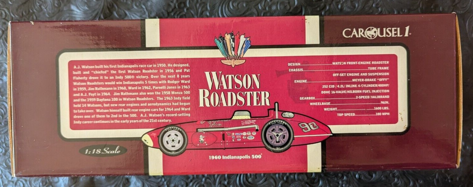 Carousel 1 Watson Roadster #98 Lloyd Ruby/Agajanian Spl. 1960 Indy, 1: ...