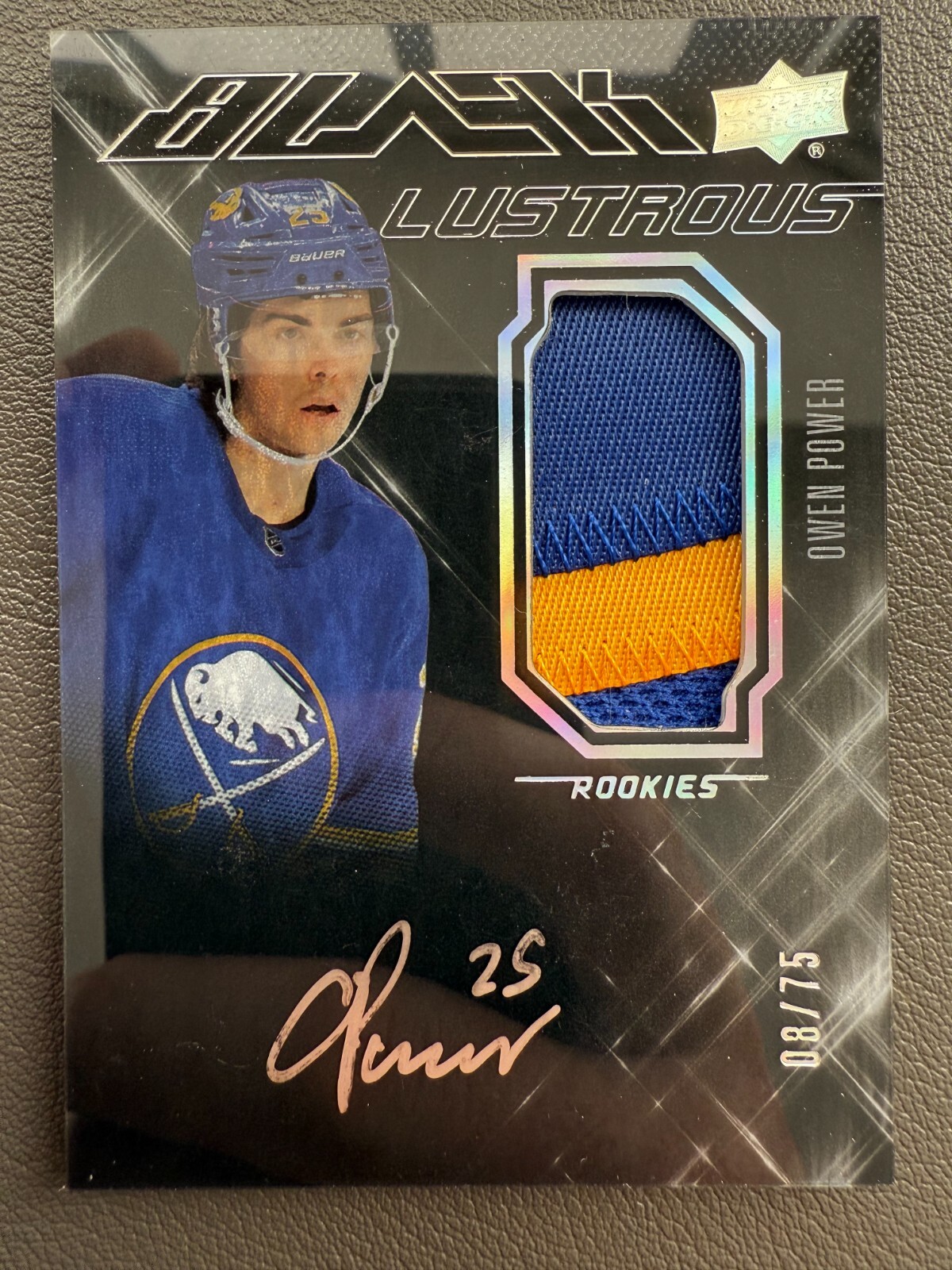 2022-23 Spx Owen Power Ud Black Lustrous Rookie Patch Signatures Auto ...