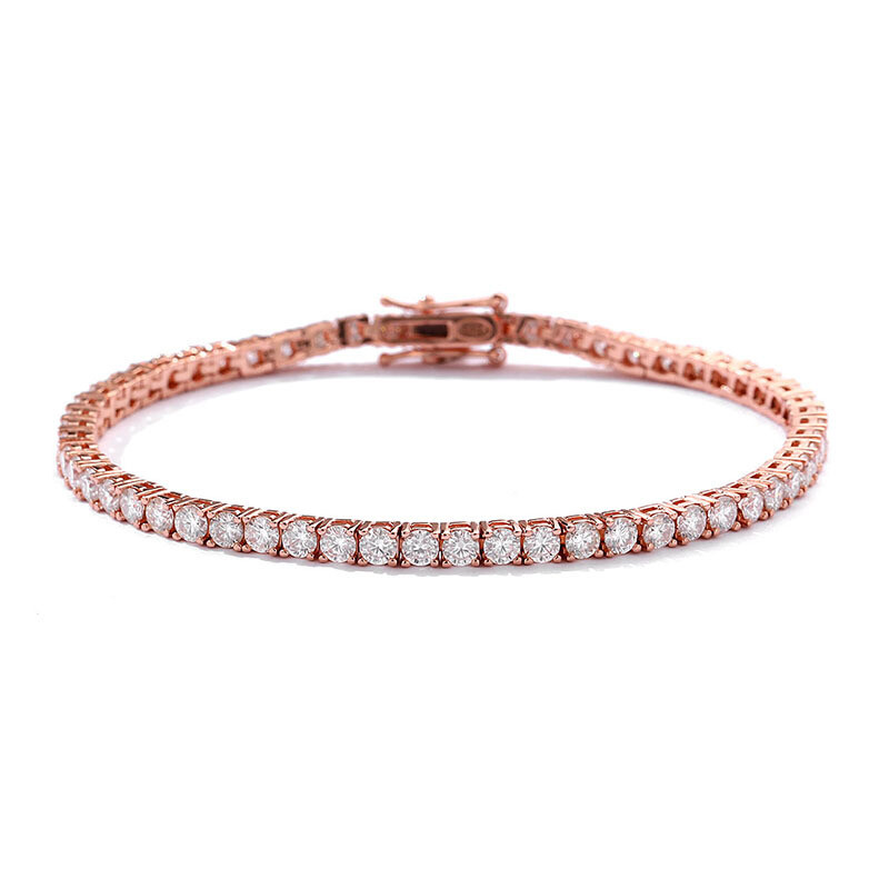 3mm Moissanite Tennis Chain Bracelet for Women 925 Sterling Silver Pass ...