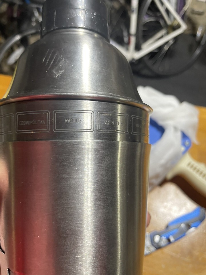 Cocktail Drink Mixer Metal Shaker with Recipes All Metal Sliding | eBay