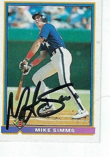 MIKE SIMMS SIGNED 1991 BOWMAN #551 - HOUSTON ASTROS | eBay
