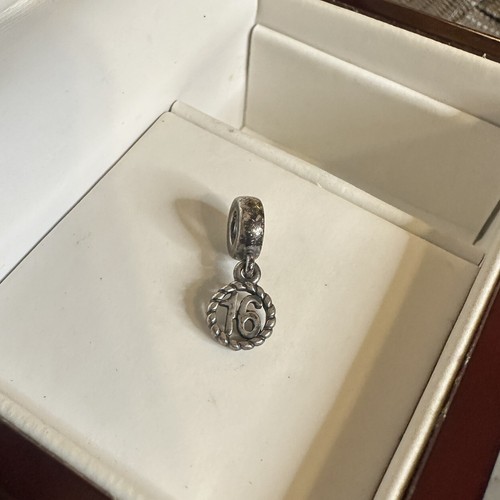 PANDORA 925 Sterling Silver Sweet "16" Dangle Charm | eBay