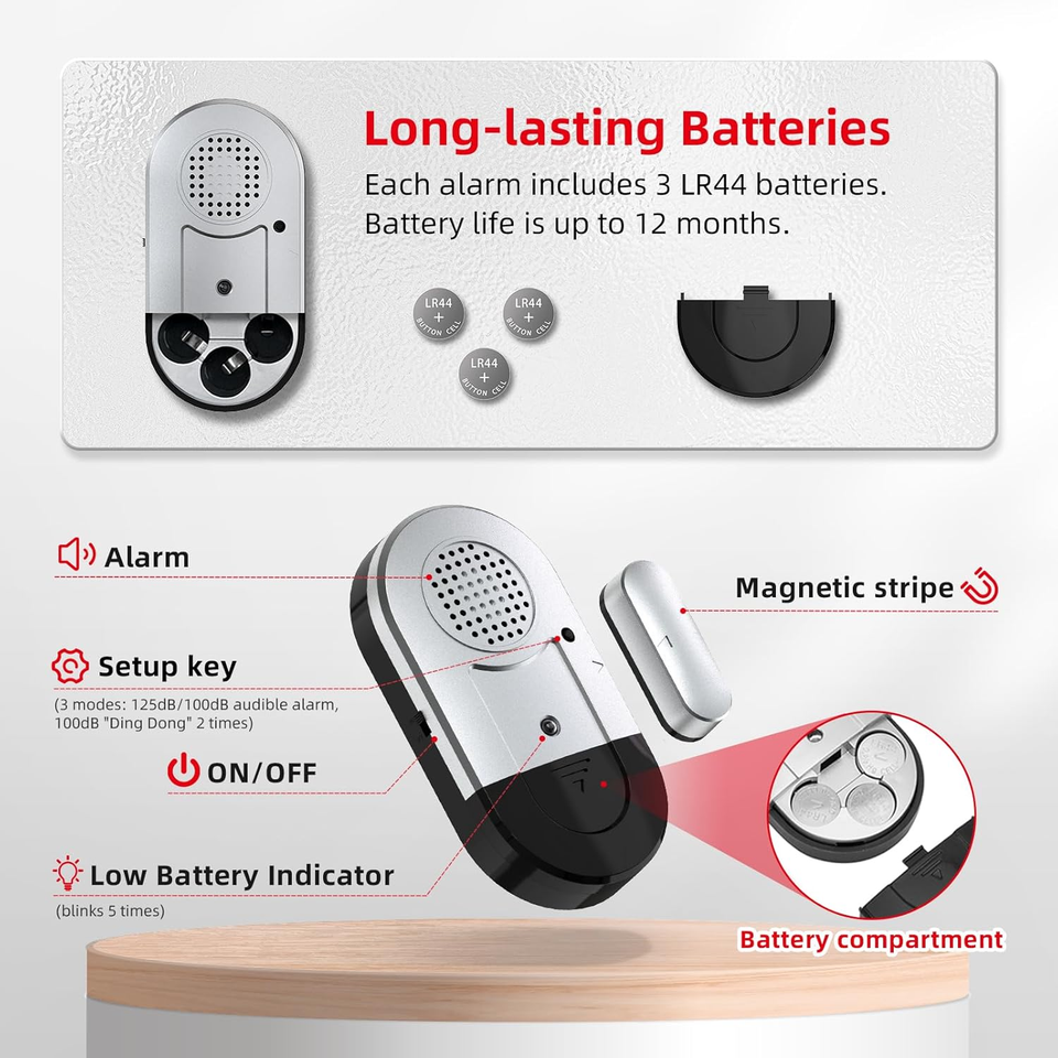 Door Alarms When Opened,Door Window Alarm Sensors for Kids Safety/Home ...