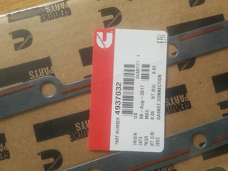 New OEM Genuine Cummins 4937032 Connection Gasket NIP NWT Sealed | eBay