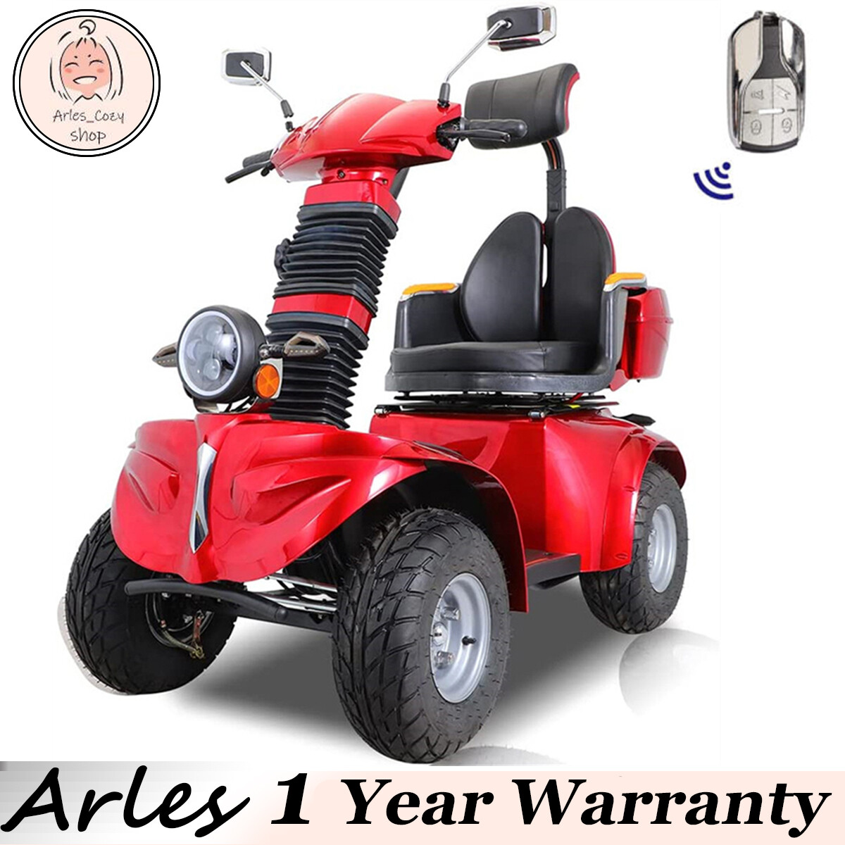 1000W 4-Wheel All-Terrain Electric Power Mobility Scooter Heavy Duty ...