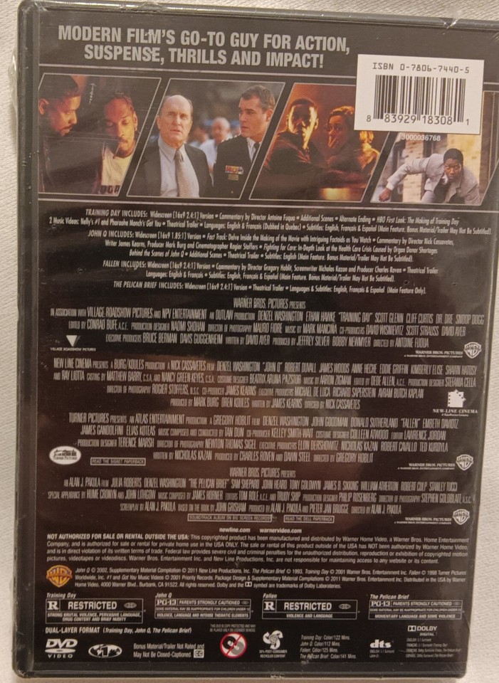 4 Film Favorites: Denzel Washington Collection (DVD) 4 Discs Sealed ...