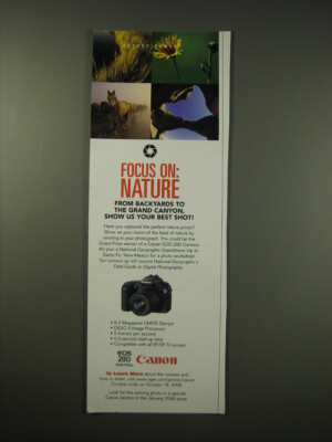2005 Canon EOS 20D Camera Ad - Focus on: Nature | eBay