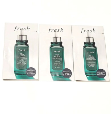 3× Fresh Tea Elixir Skin Resilience Activating Serum Sample Packets 2ml ...