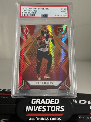 2020 Panini Phoenix #110 Tee Higgins Fire Burst PSA 9 Rookie Bengals ...