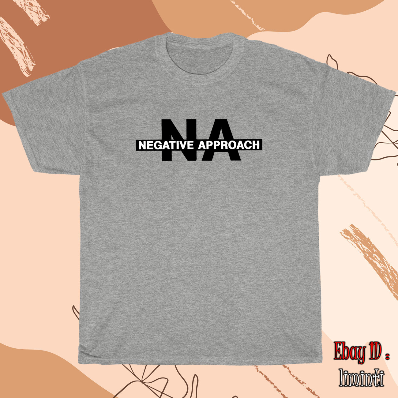 Negative Approach Logo Men's Black/Grey/White/Navy T-Shirt Shipped from ...