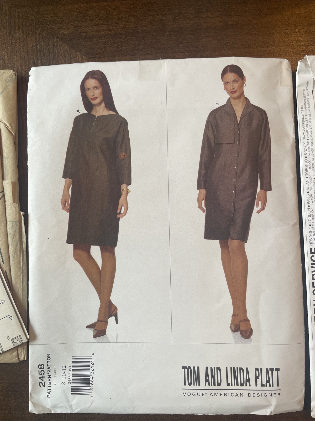 Vogue Pattern 2458 Tom and Linda Platt Vogue Designer Misses Dress 8 10 ...