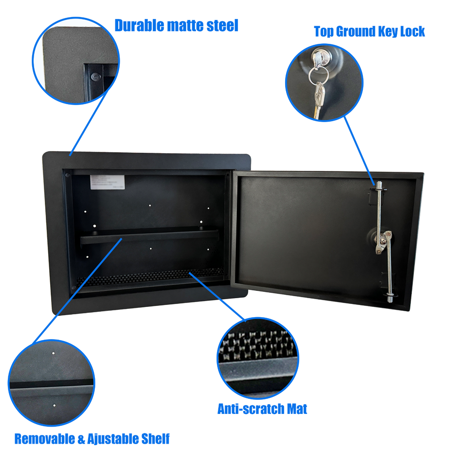 Heavy-Duty In-Wall Safe with Key Lock for Secure Storage, Wall Safe Box ...