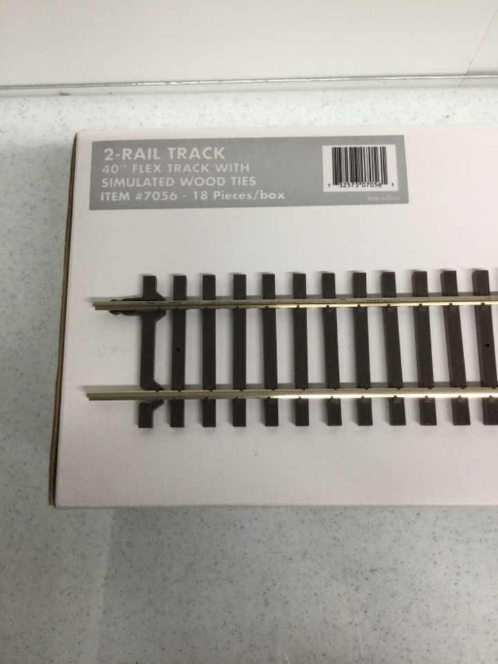 Atlas #7056 2 Rail O scale 40" Nickel Silver Flex Track W/Simulate Wood ...