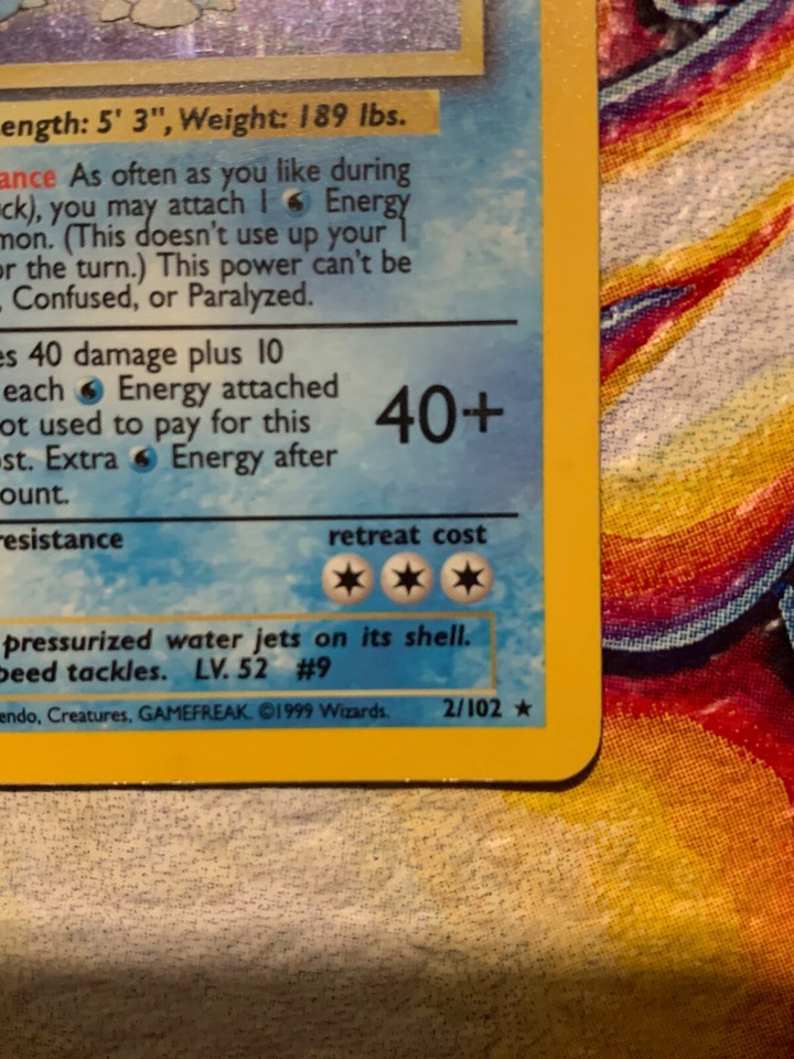 POKEMON GEM MINT BLASTOISE 1ST EDITION BASE SET 1995 CARD #2 THICK ...