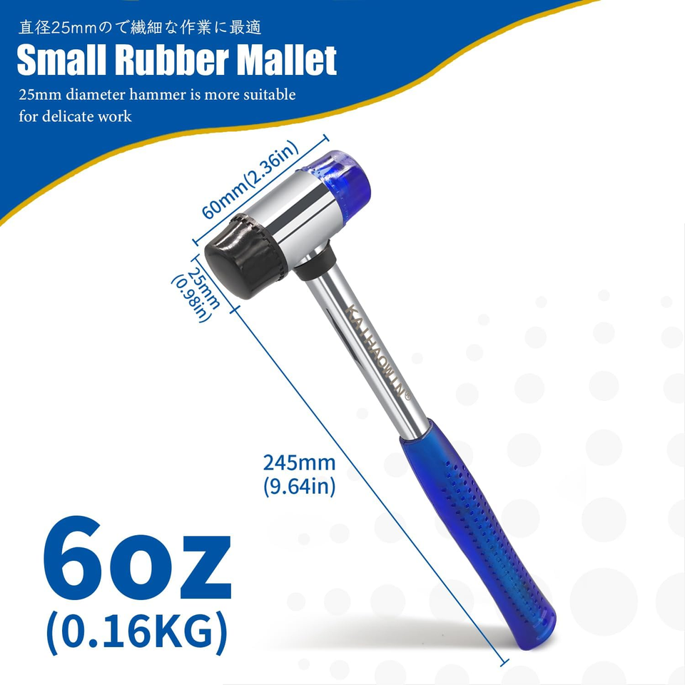 Rubber Hammer--0.98" Small Rubber Mallet-Double Face Hammer with Soft ...