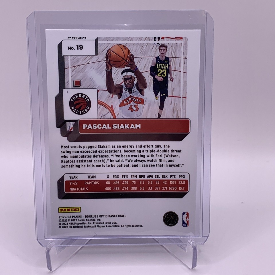 2022-23 Panini Optic Purple Shock Pascal Siakam Raptors | eBay