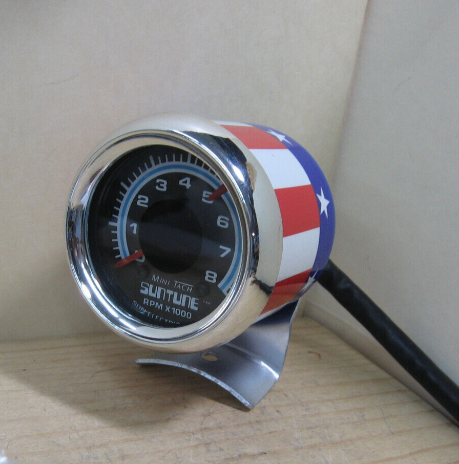 Sun Suntune MINI Tach II 8000 8K RPM Blue Line Tachometer Stars ...