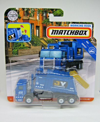 Matchbox Working Rigs MBX Service Garbage King HD Blue Trash Truck JY ...