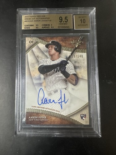 Aaron Judge 2017 Topps Tier One RC Auto /140 BGS 9.5 Yankees BOA-AJO | eBay