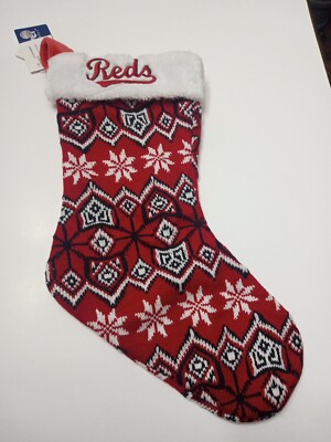 Cincinnati Reds Holiday 17" Christmas Knit Stocking Forever Collectible ...