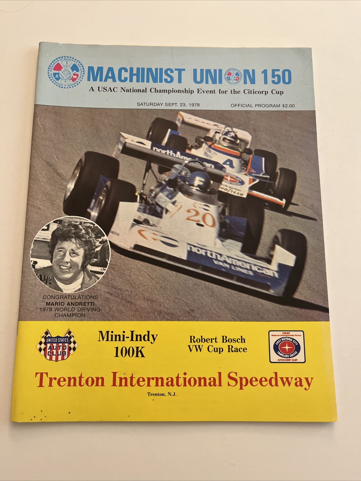 1978 Race Program Machinist Union 150 @ Trenton Indycar Racing | eBay