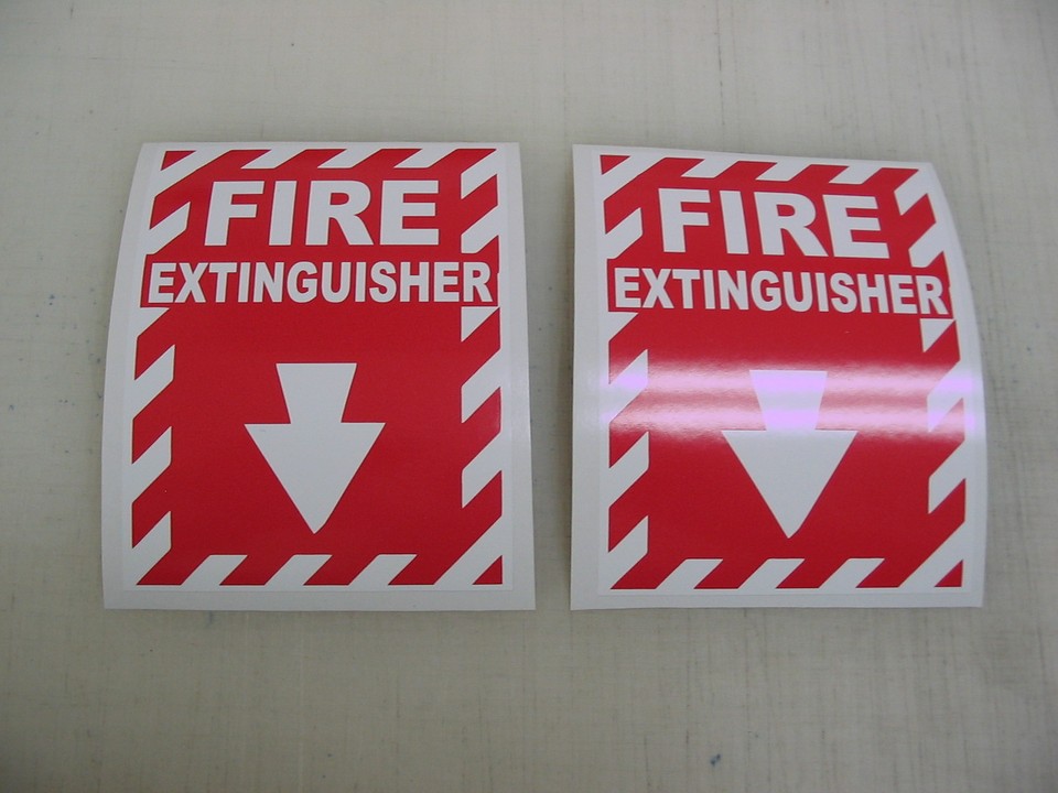 5 FIRE EXTINGUISHER Sticker Decals for Fire Inspection or Hose Alarm ...