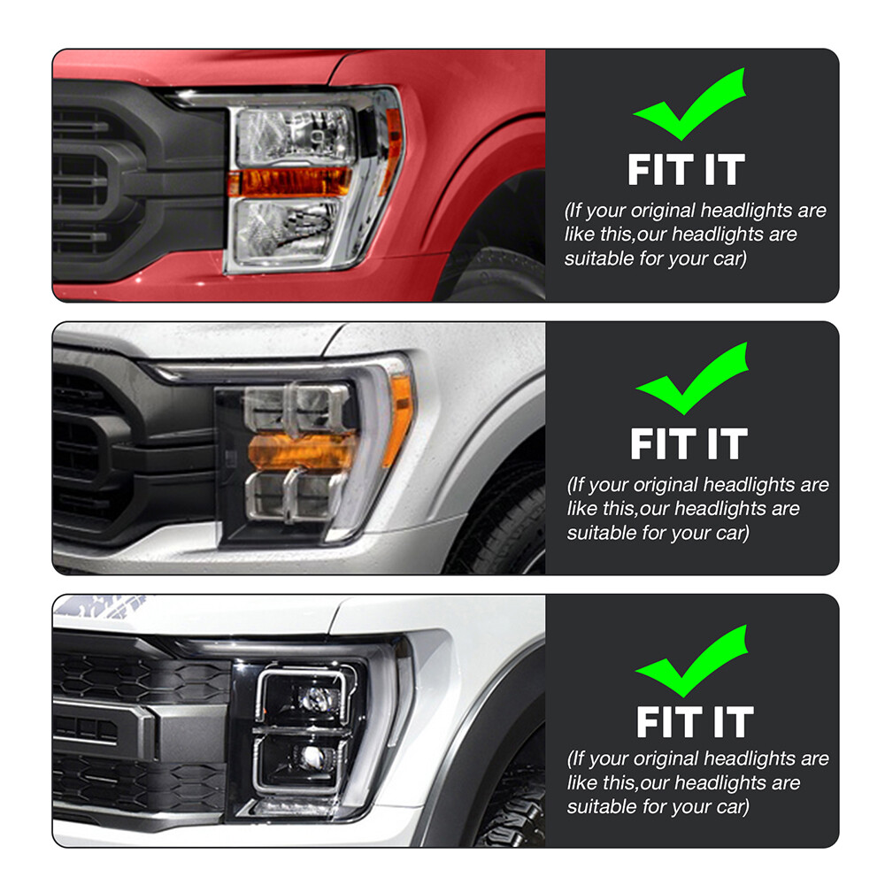 Pair Full LED Headlights for Ford F150 14th Gen P702 2021 2022 2023 ...