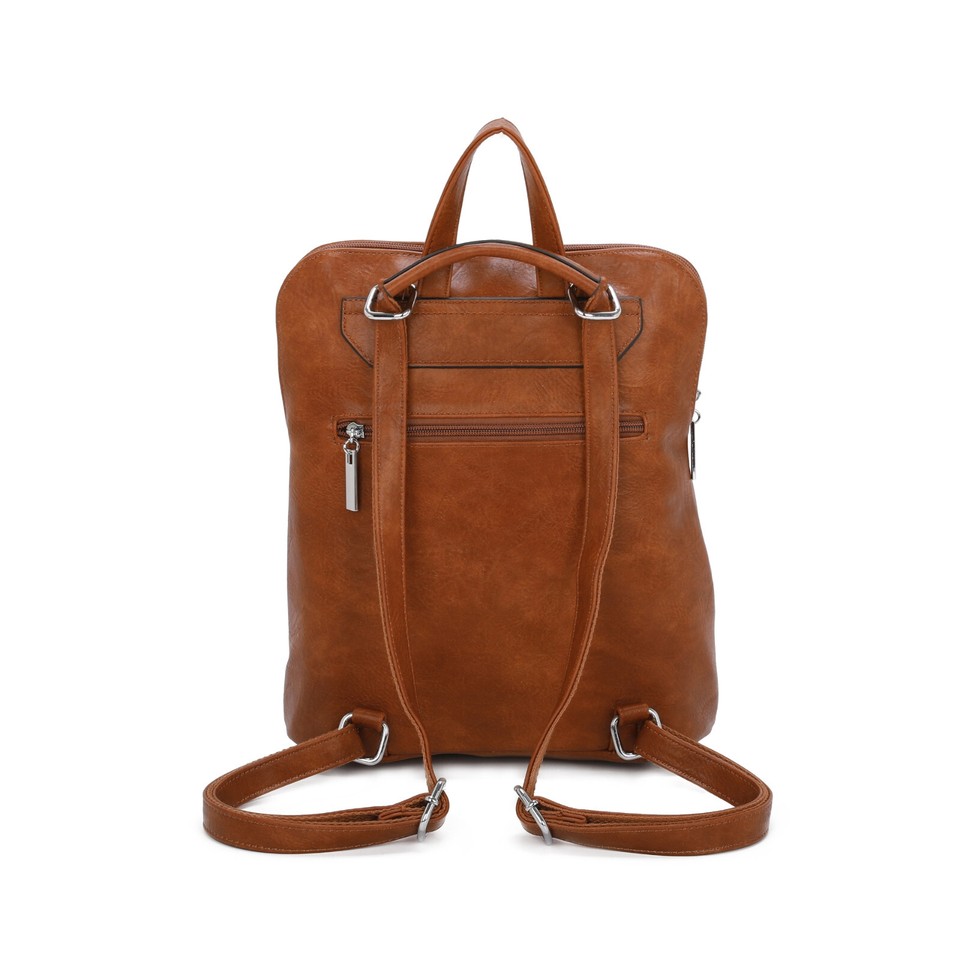 Front Zipped Pocket Backpack Bag Women Grab Strap Rucksack Shoulder ...