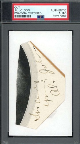 Al Jolson PSA DNA Signed 3x5 Index Card Cut Autograph | eBay