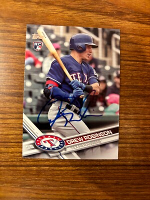 2017 Topps Texas Rangers Drew Robinson Autographed Baseball Card #US28 ...