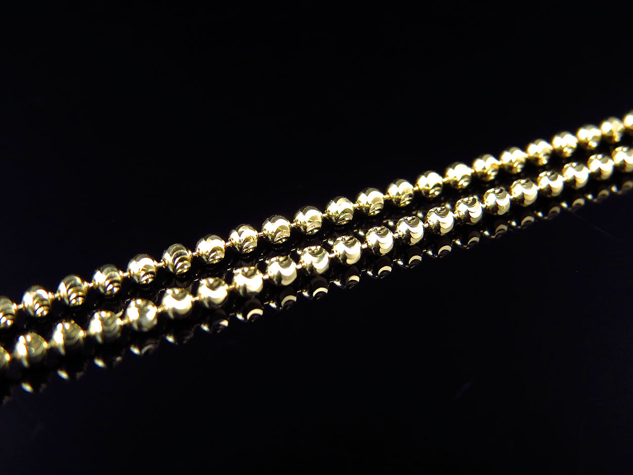 Solid 10K Yellow Gold Moon Cut Style Link Chain Necklace 1.5MM 18"-26 ...