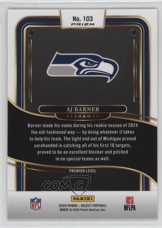 2024 Panini Select Premier Level Red & Yellow Shock Prizm AJ Barner ...