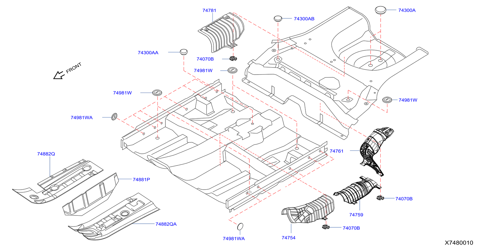 Genuine Nissan Heat Insulator Front Floor 747581HL0A / 74758-1hl0a OEM ...