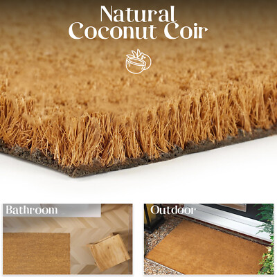 Coir Outdoor Front Door Mat Large Heavy Duty Thick Durable Non Slip ...