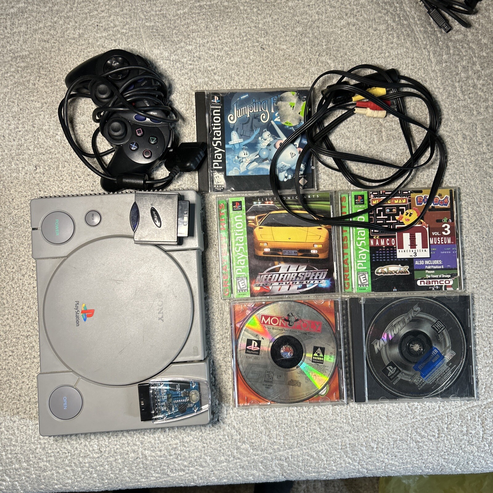 Playstation 1 Sony Console PS1 SCPH-5501 For Parts Or Repair Only W/ 5 ...