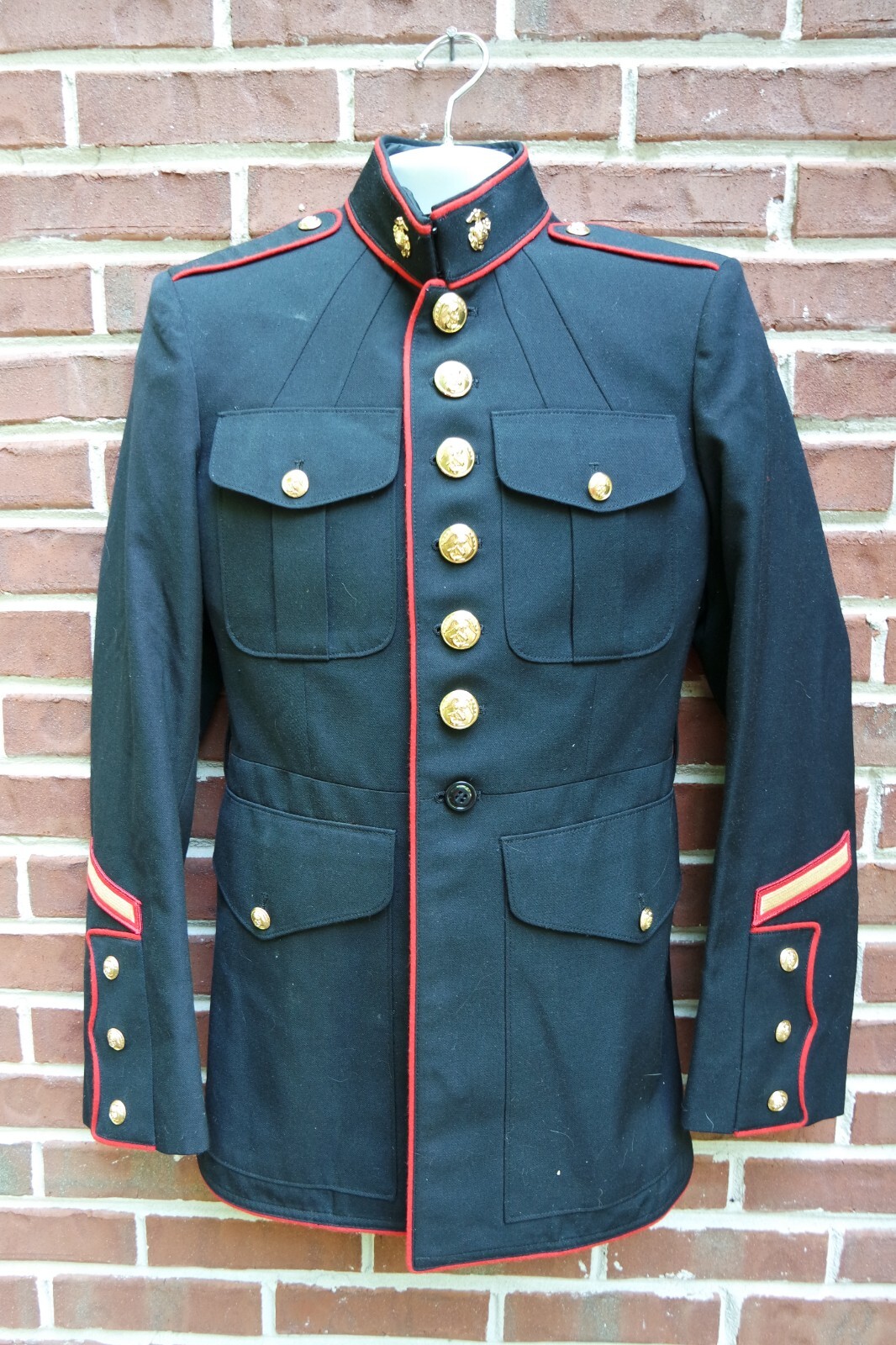 USMC Marine Corps Enlisted Dress Blues Blouse Jacket w/ EGA Size 39R | eBay