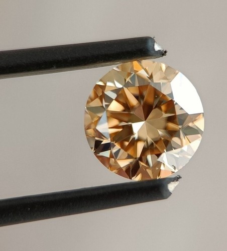 AAA+1 Ct Fancy Brown Color Diamond Round Cut VVS1 Grade Premium Quality ...