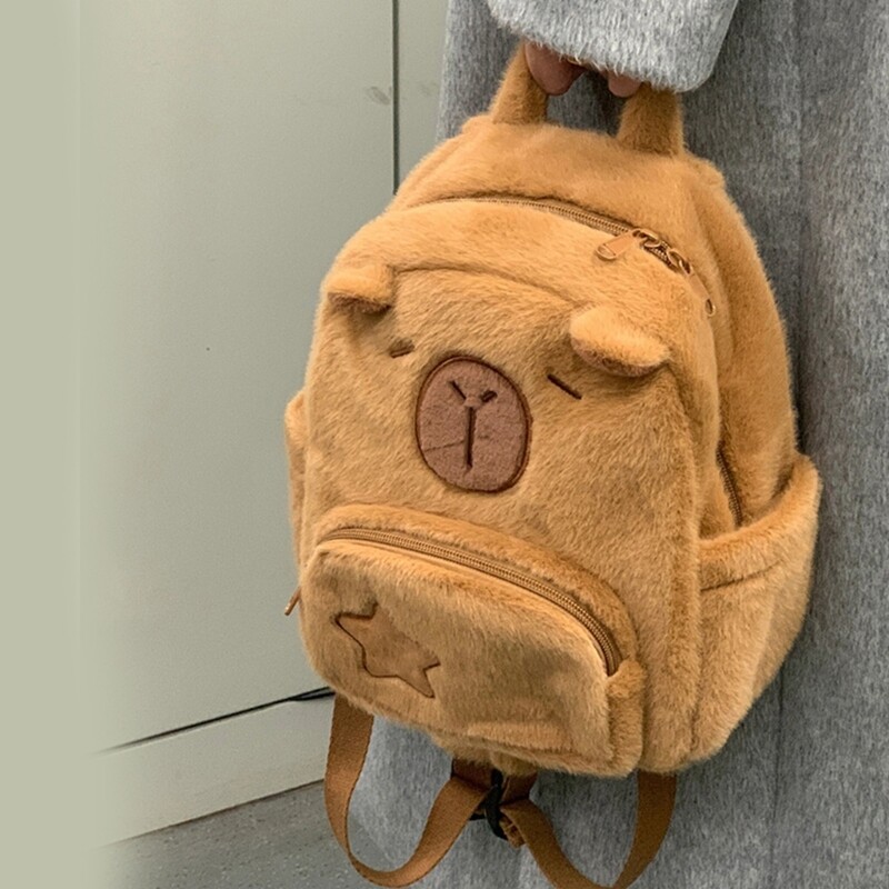 Girl Plush Dolls Capybara Backpacks Cute Casual Backpacks Women Small ...