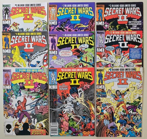 Secret Wars II #1-9 Complete Set 1985 Marvel Comics Limited Series Lot ...