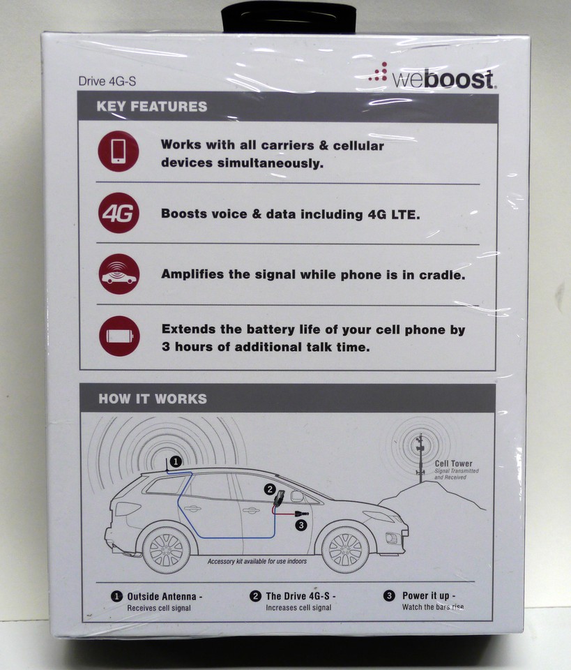 weBoost 4G-S V30 phone signal booster improve Sprint cellular data call ...