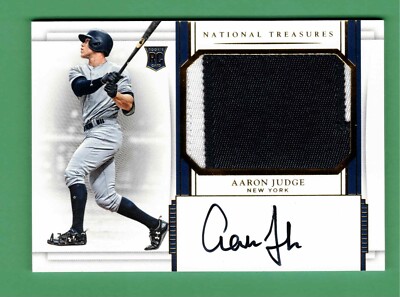 2017 PANINI NATIONAL TREASURES AARON JUDGE AUTO JERSEY PATCH ROOKIE RC ...
