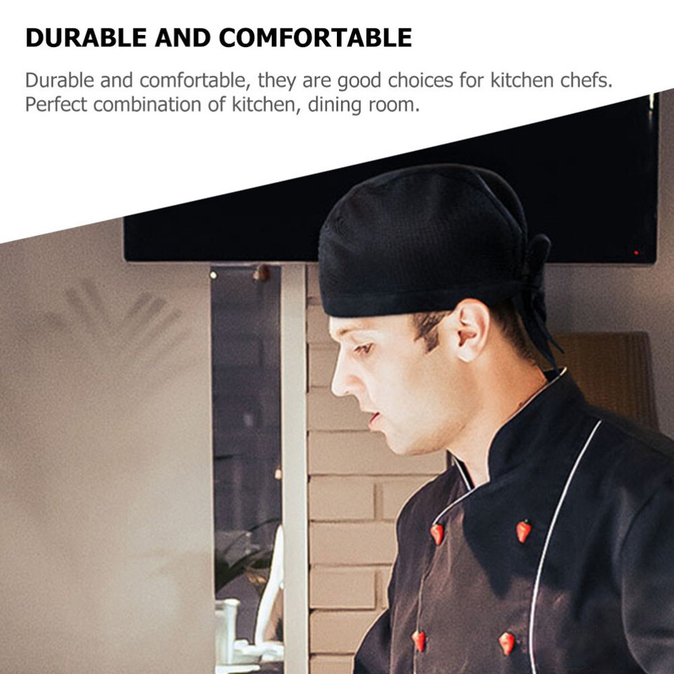 6 Pcs Chef Hat Turban Work Kitchen Hats Bulk Men and Women Staff Cap ...
