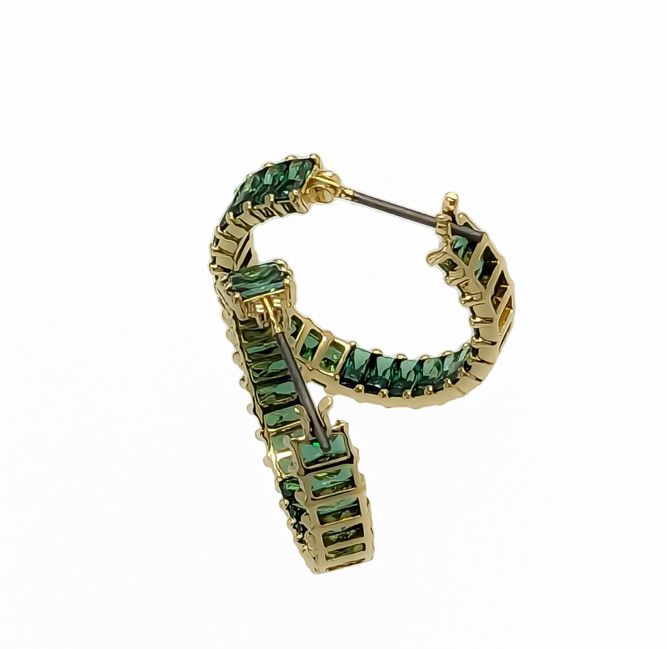 New in Gift Box SWAROVSKI Brand 5658651 Green Crystals Matrix hoop ...