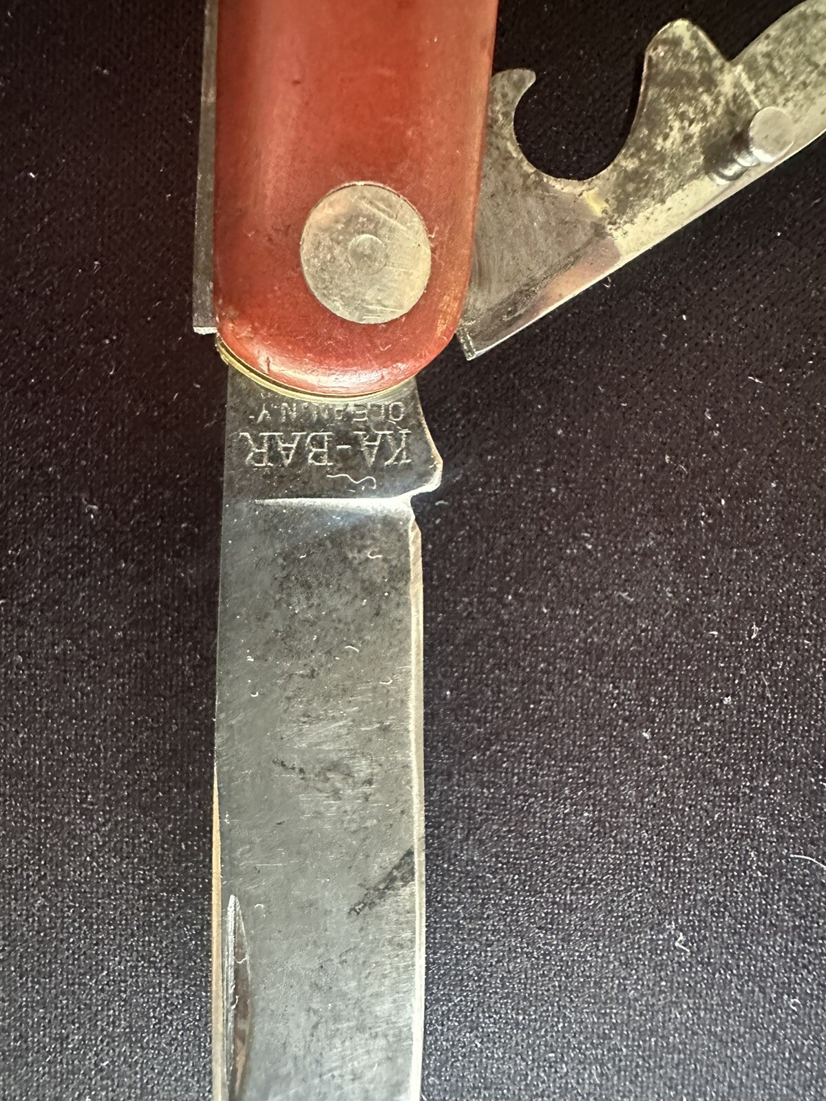 Rare Vintage Olean NY Kabar KA-BAR Kamp Knife Camp Folding Blade WW2 ...